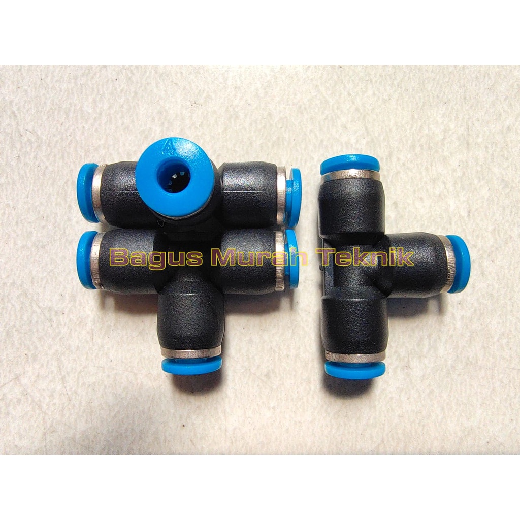 Jual TEE REDUCING Connector PE 4mm Fitting Angin PE 4mm Fitting ...