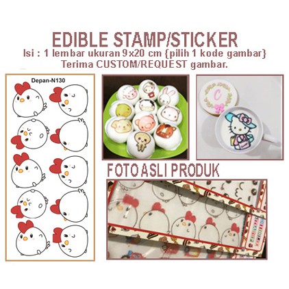 Jual Edible Stamp Stiker Makanan Edible Stiker Edible Image Edible ...