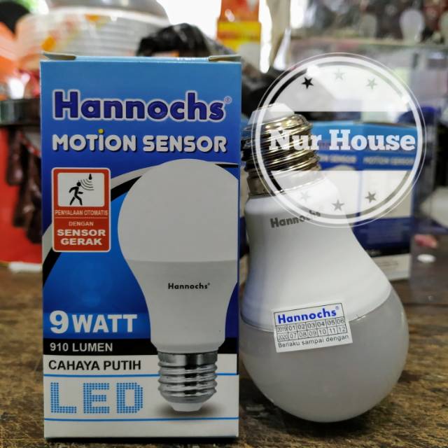 Jual lampu led sensor gerak hannochs 9 watt motion sensor | Shopee ...