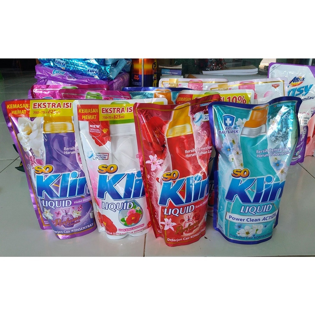 Jual SoKlin Liquid / So klin detergent cair 750ml so klin bubuk ...