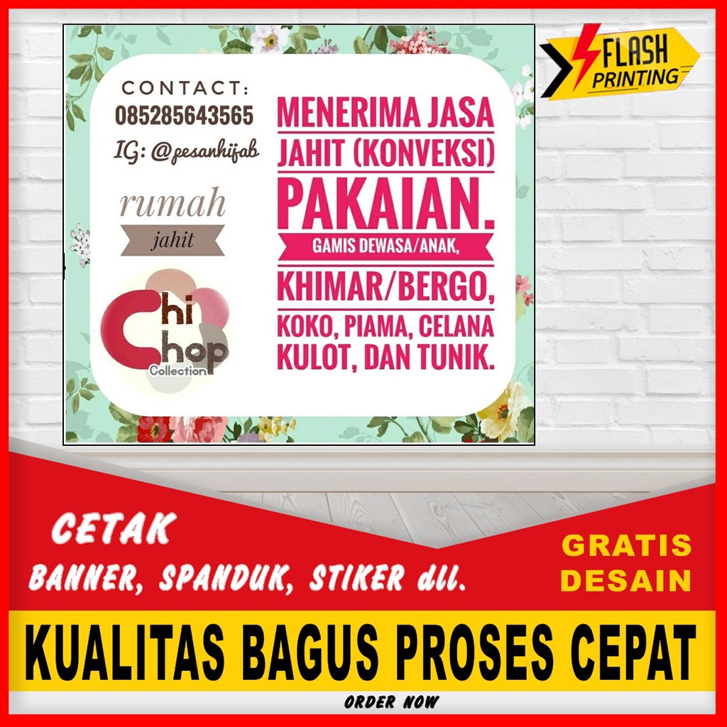 Jual Cetak Spanduk Banner Rumah Jahit Murah Bisa Request Tulisan Dan ...