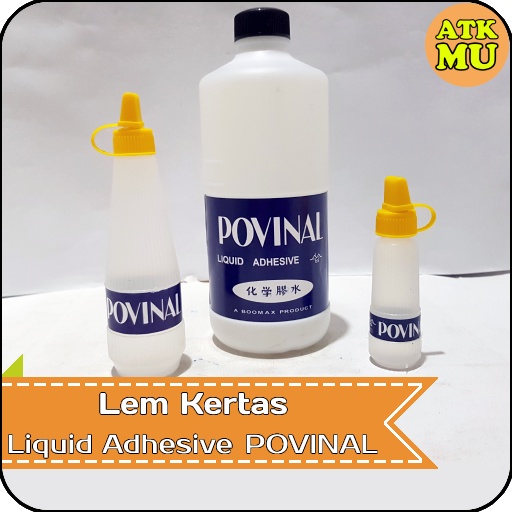 Jual Lem Kertas Cair Liquid Adhesive POVINAL 500ml | Shopee Indonesia