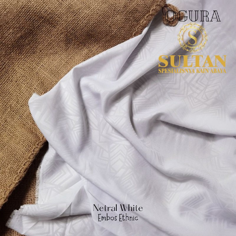 Jual 50CM EMBOS ETHNIC OGURA NETRAL WHITE (PUTIH BERSIH) KAIN ABAYA ...