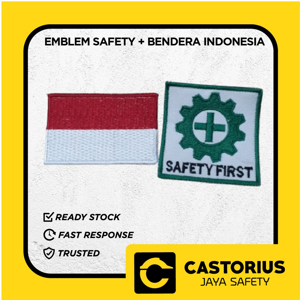 Jual BADGE EMBLEM LOGO SAFETY K3 FIRST BENDERA INDONESIA MERAH PUTIH ...