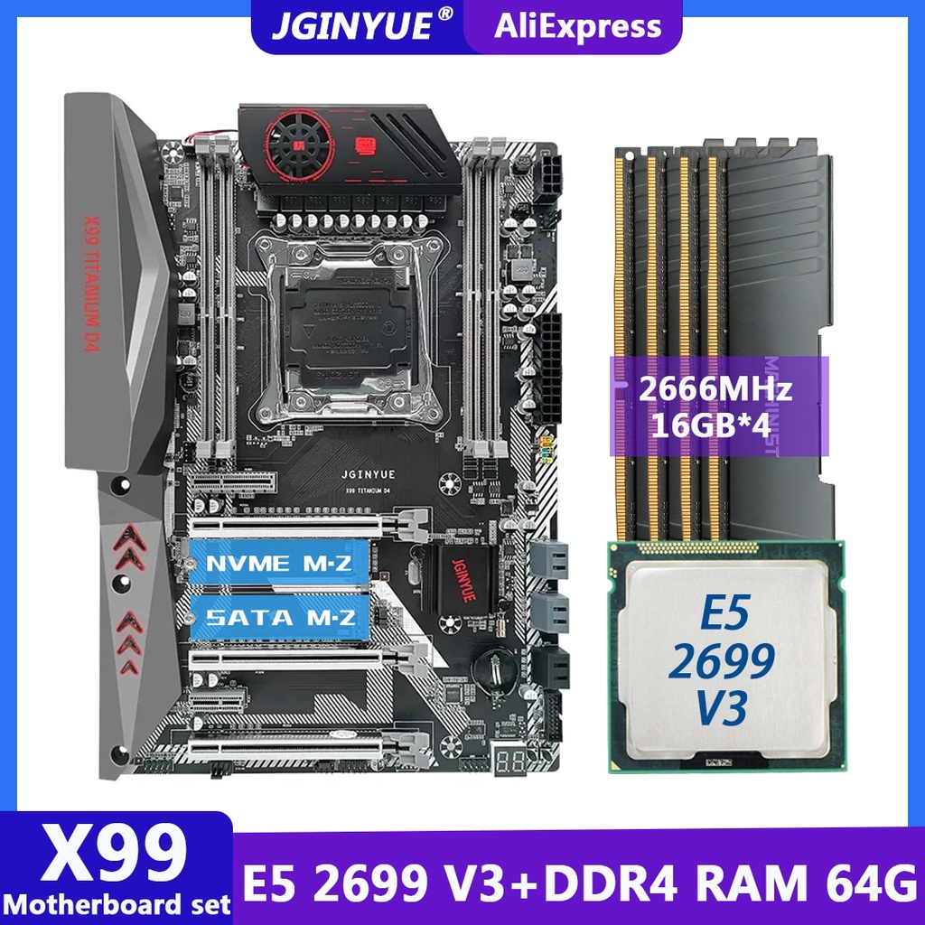 Jual PREORDER JINGYUE X99 Motherboard LGA 2011-3 Set Kit Xeon E5 2699 ...