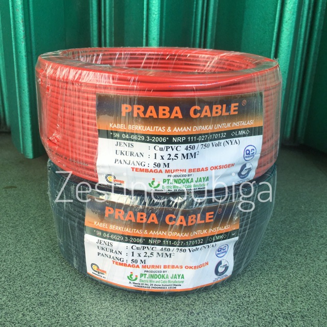 Jual Kabel Listrik NYA 2,5mm 50M Tembaga PRABA | Shopee Indonesia
