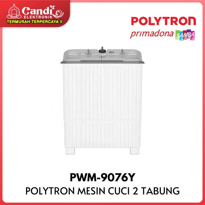 Jual POLYTRON MESIN CUCI PWM-9076Y 9 KG TWIN TUB 2 TABUNG GIANT SERIES ...