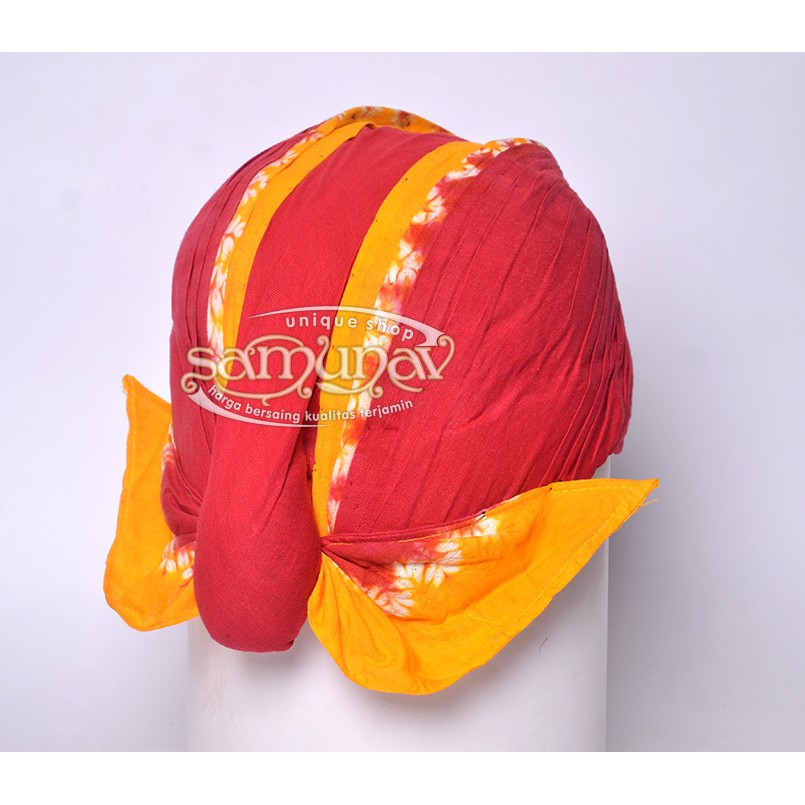 Jual Blangkon Mataram Halus Batik Celup Merah Kuning Panji Anabrang ...