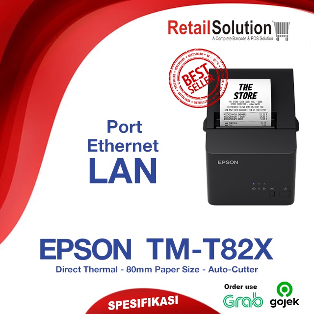 Jual EPSON TMT82 X - Printer Kasir Thermal LAN Ethernet TMT82X TM-T82X ...