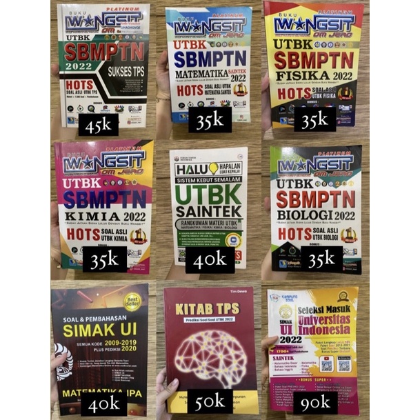 Jual Buku SBMPTN UTBK SIMAK UI Saintek (Wangsit, The King, Kampung Soal ... Jual Buku SBMPTN UTBK SIMAK UI Saintek (Wangsit, The King, Kampung Soal ...