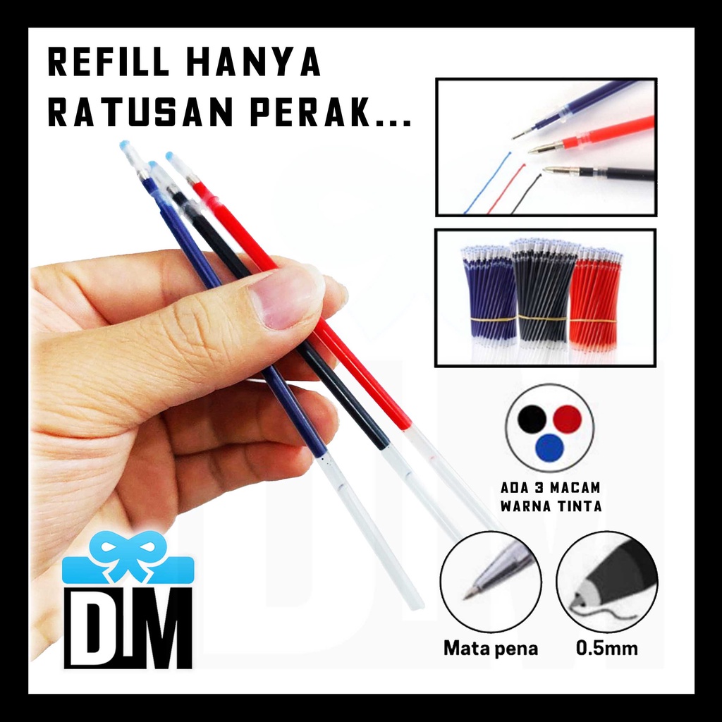 Jual Refill Gel Pen Murah Segala Bolpen Pulpen Gelpen 0.5mm Hitam Merah ...