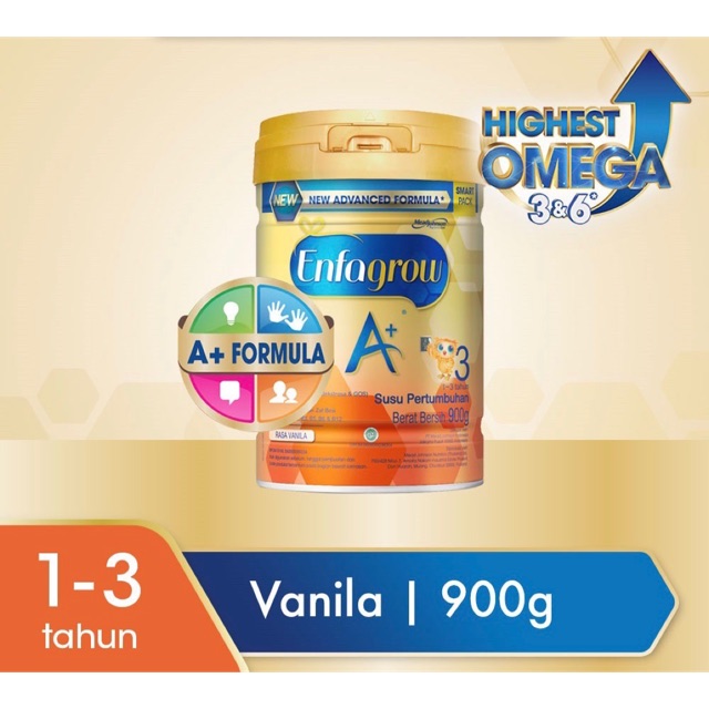 Jual Susu Enfagrow A3 kaleng A+3 900gr KEMASAN BARU NEURA PRO | Shopee ...