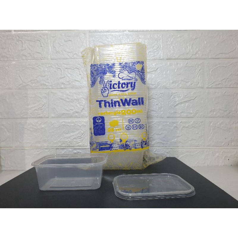 Jual box container rectangle/ box persegi panjang / thin wall retangle / box merk victory 200 ml ...