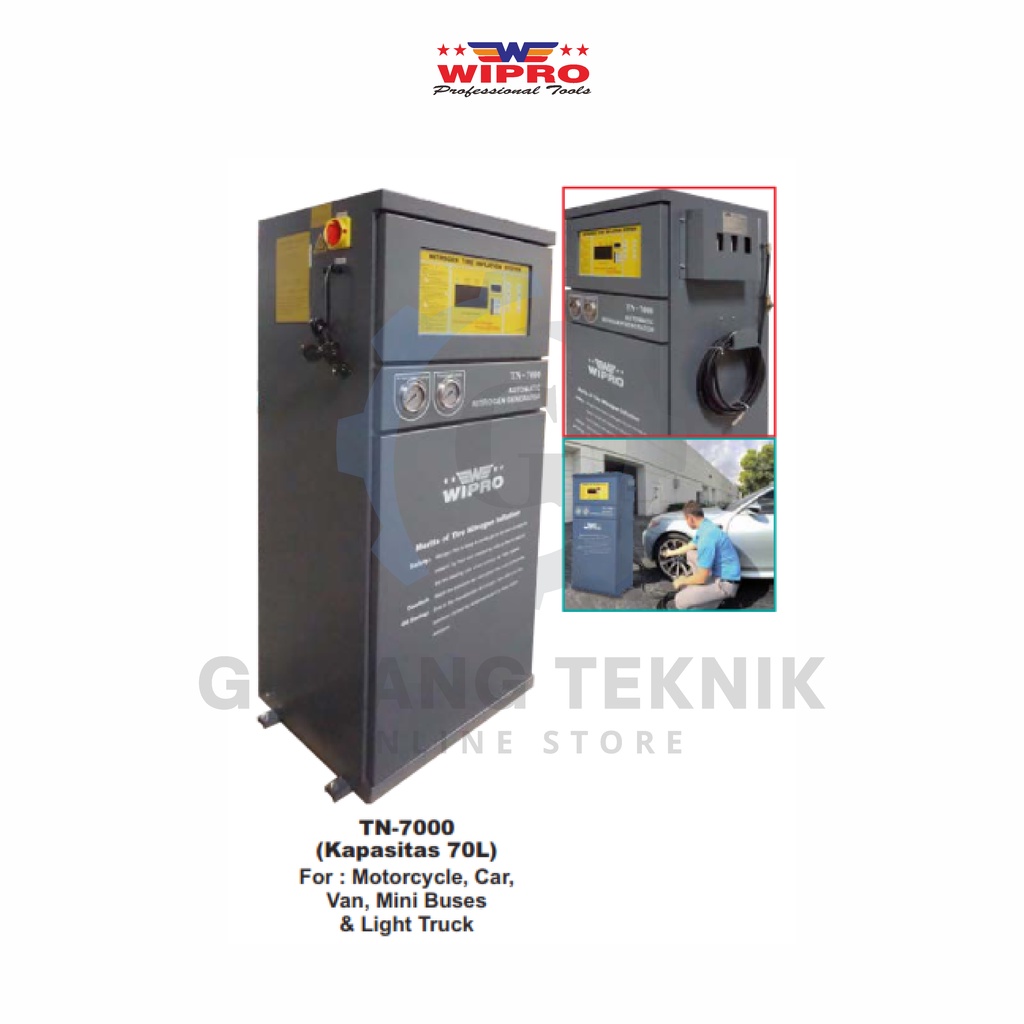 Jual Pompa Ban Otomatis Nitrogen WIPRO TN-7000 / Automatic Digital Tire ...