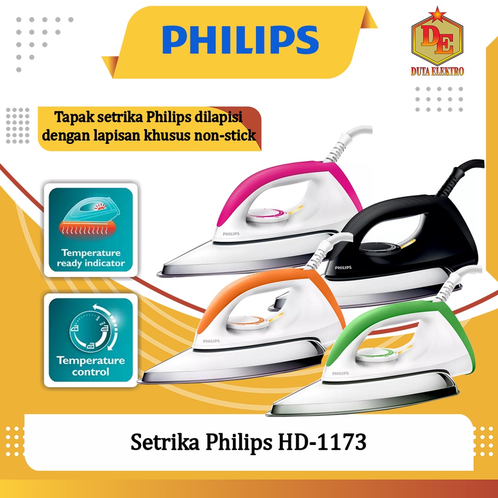Jual Setrika Philips HD 1173 Setrika kering | Shopee Indonesia
