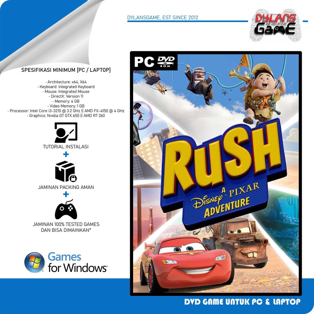 Jual RUSH A DISNEY PIXAR ADVENTURE GAME PC DVD GAME LAPTOP PC GAMES | Shopee Indonesia