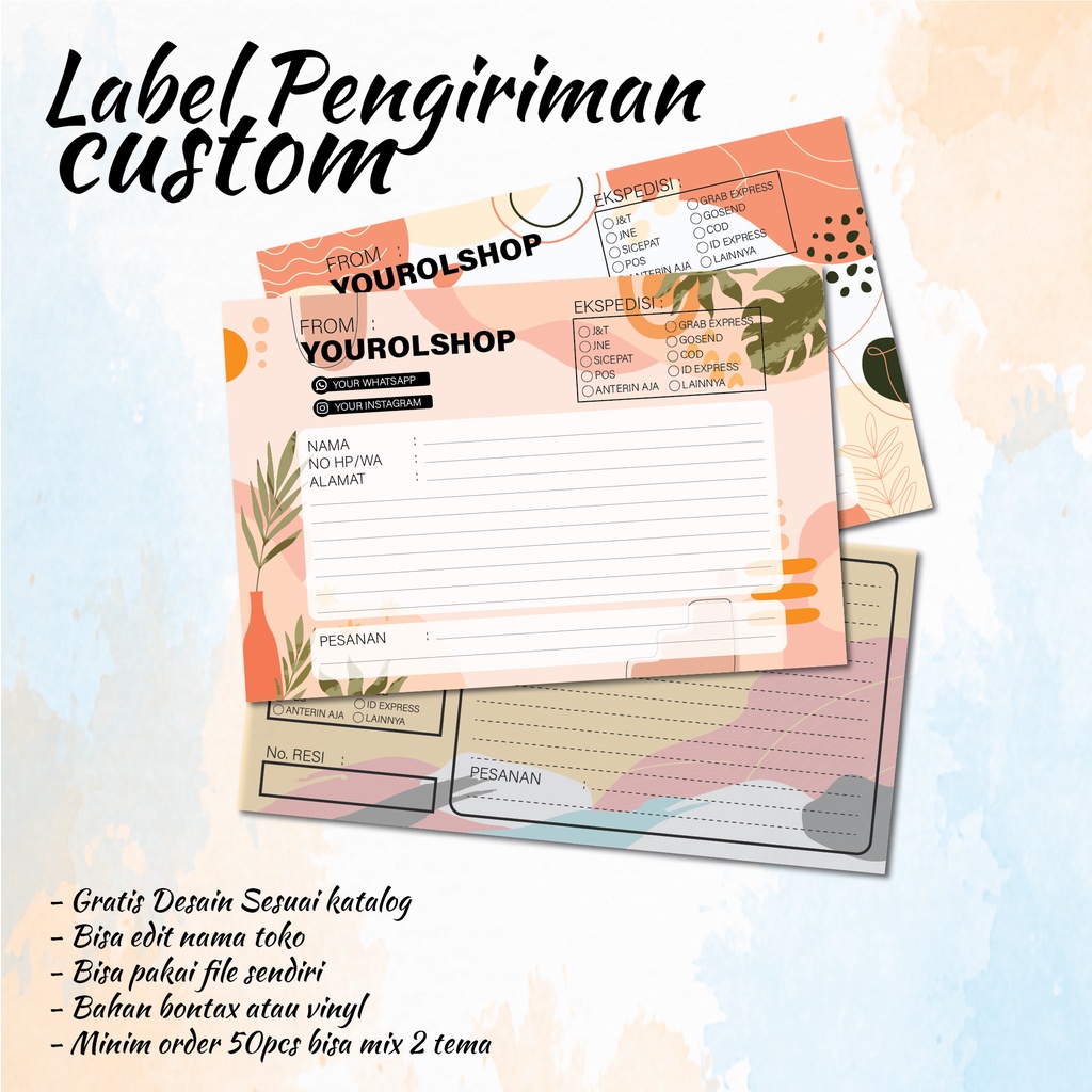 Jual Label pengiriman / Sticker Pengiriman custom / Label Shipping ...