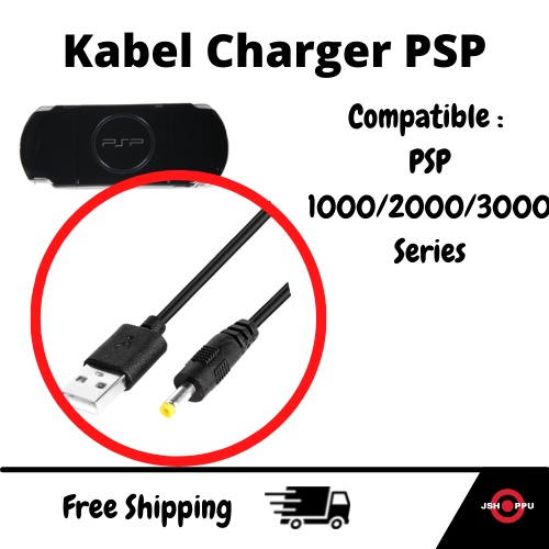 Jual Kabel Charger PSP USB Slim Fat Single 1000 2000 3000 Charging ...
