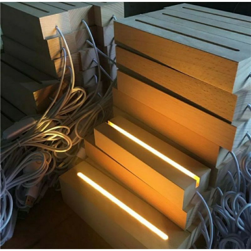 Jual STAND KAYU/TATAKAN KAYU/WOODEN STANDING AKRILIK LAMPU LED | Shopee ...