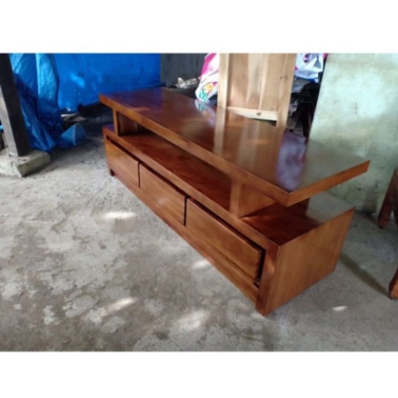Jual Rak Meja Buffet TV Minimalis Kayu Jati | Shopee Indonesia