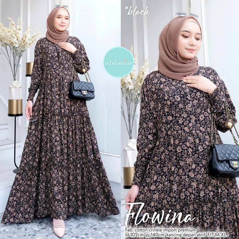 Jual FLOWINA DRESS ORI BY EDELWEISS SOLO | Shopee Indonesia