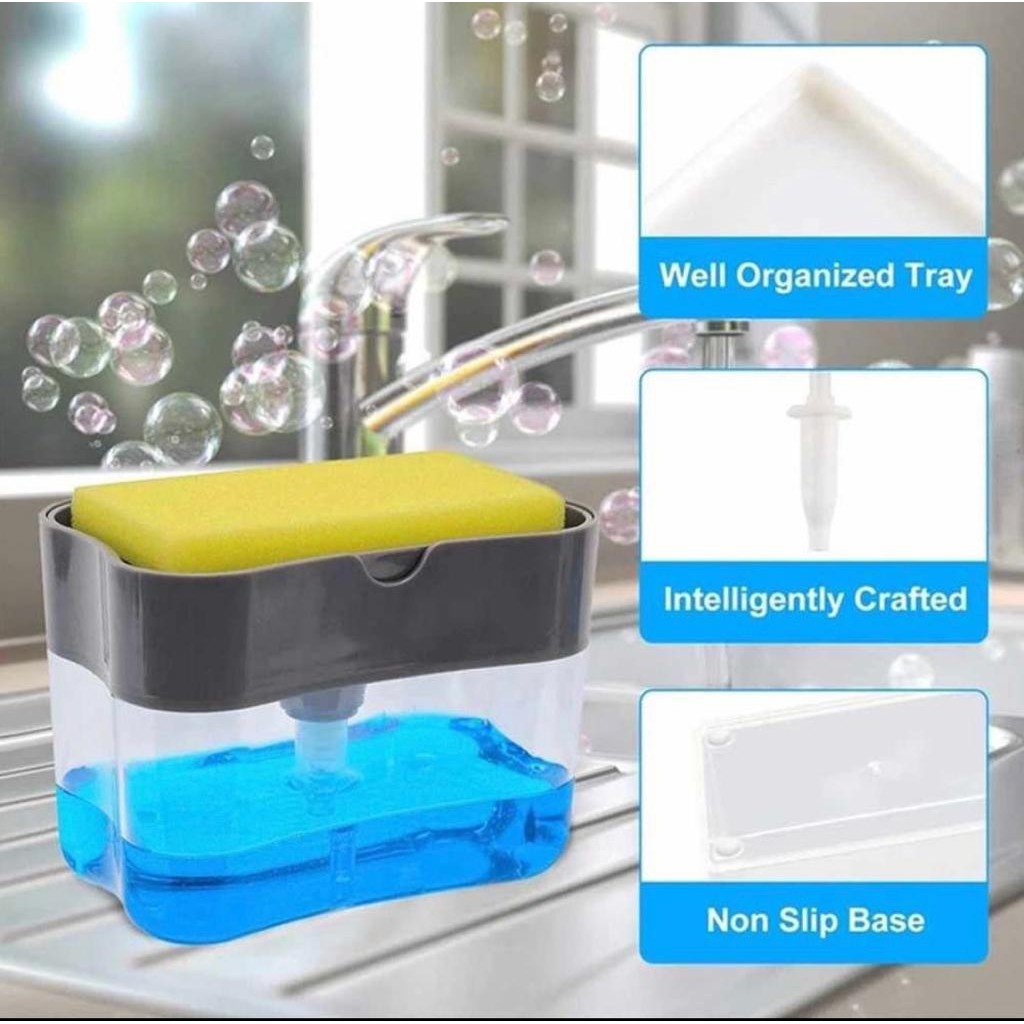 Jual 2IN1 Dispenser Sabun Cuci Piring & Tempat Sponge (free sponge ...