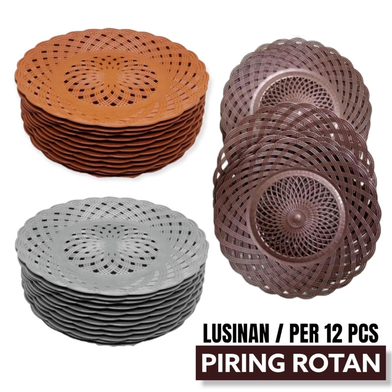 Jual PIRING ROTAN PLASTIK ANYAM JUAL PERLUSIN 12pcs | Shopee Indonesia