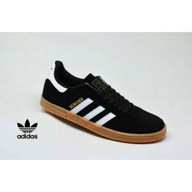 Jual PROMO Adidas Munchen Hitam List Putih Premium Murah | Shopee Indonesia