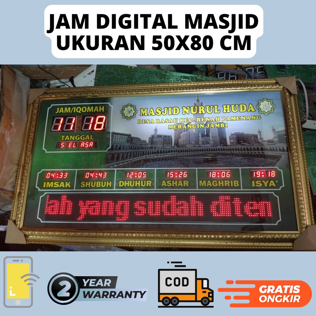 Jual jam dinding digital masjid jam digital masjid otomatis jam digital ...