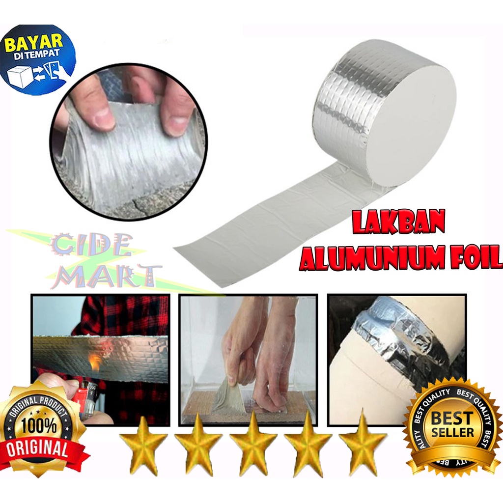 Jual Lakban Anti Bocor / Alumunium Foil Butyl Super Tape Waterproof / Lem Perekat Anti Air Tahan ...