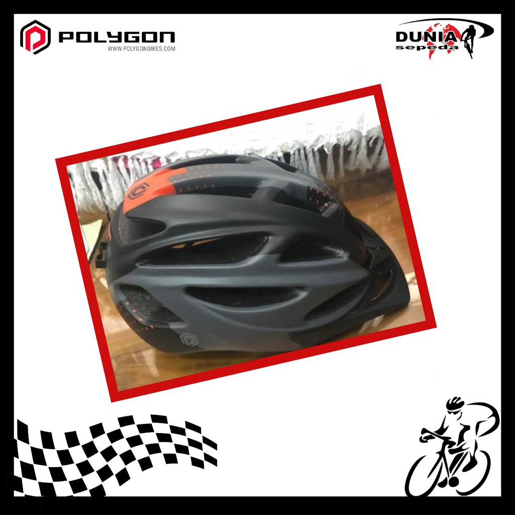 Jual Helm Polygon Cliff Matt Black Orange | Shopee Indonesia