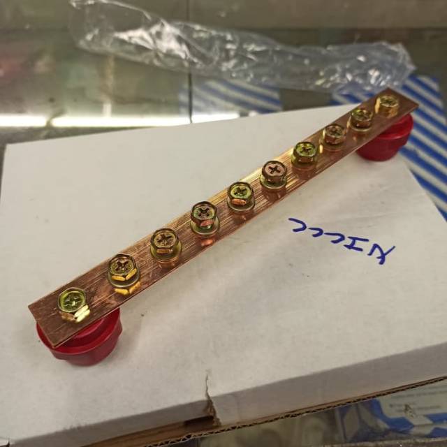 Jual terminal tembaga busbar + isolator (20x200mm) | Shopee Indonesia
