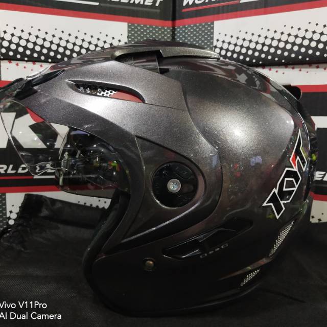 Jual HELM KYT VENOM RR SOLID GUNMETAL / KYT VENOM RR POLOS ABU ABU ...