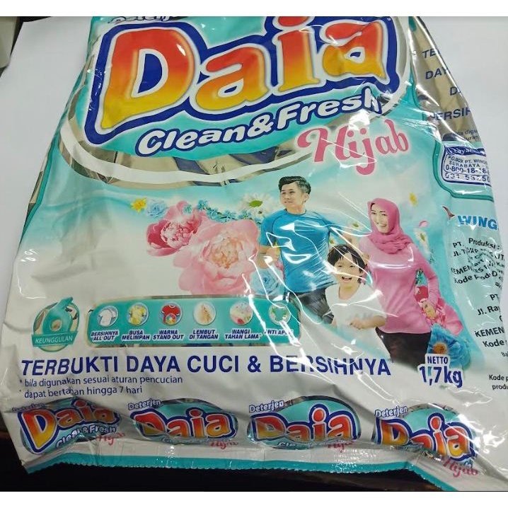 Jual Daia Powder Detergent Clean & Fresh Hijab Bag 1,7kg | Shopee Indonesia