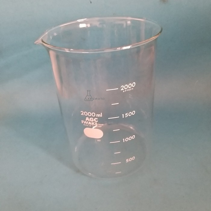 Jual BEAKER GLASS 2000ML IWAKI PYREX GELAS KIMIA PIALA 2000 ML 2 LT ...