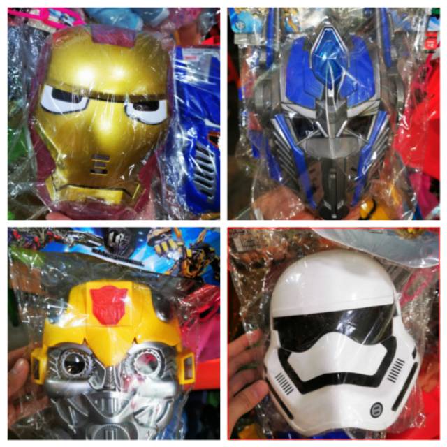 Jual Topeng lampu led mask superhero avenger ironman HK doraemon ...