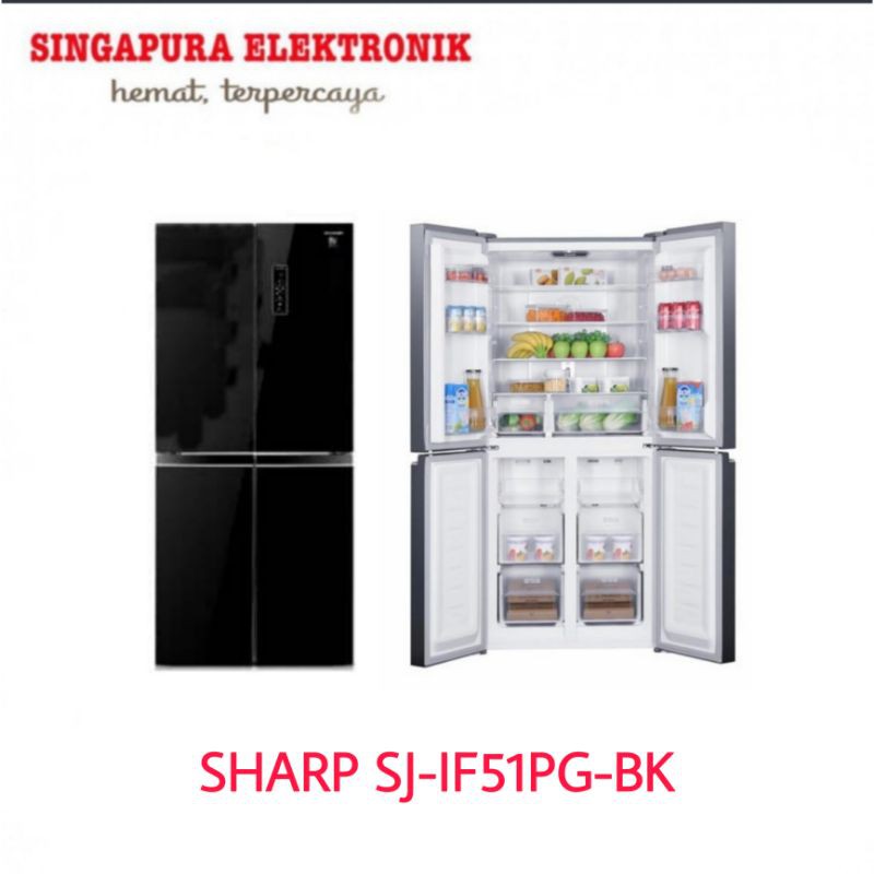 Jual Sharp Kulkas Side by Side SJ-IF51PG-BK | Shopee Indonesia