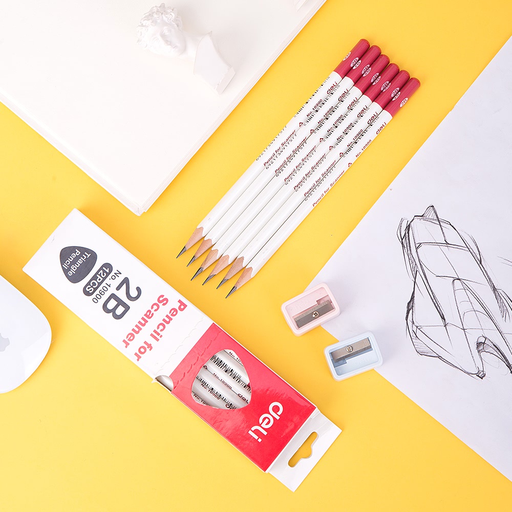 Jual Pensil DELI 2B Merah Putih - W10900 Deli | Shopee Indonesia