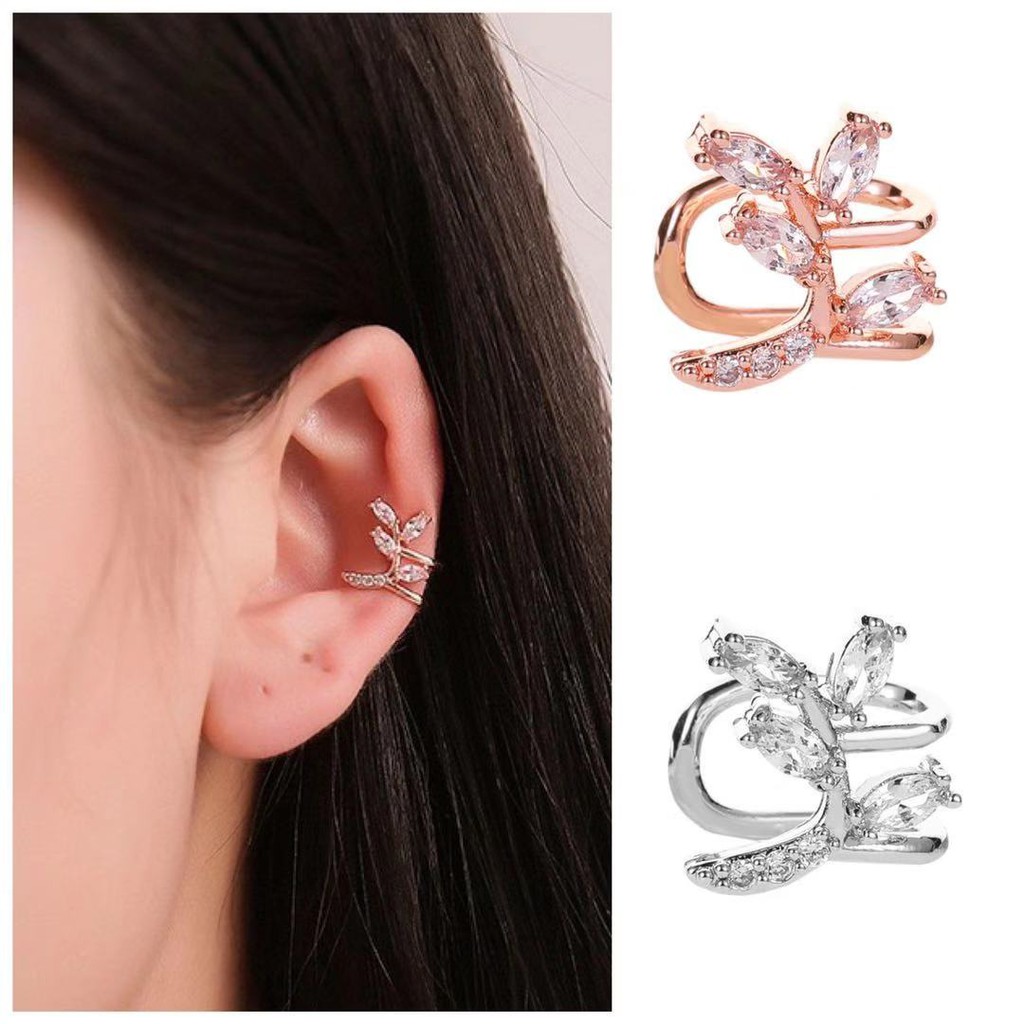 Jual Anting Klip Telinga Klip Tulang Daun Melengkung Perhiasan Tunggal ...
