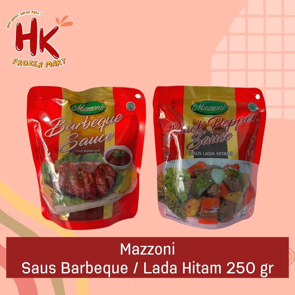 Jual Mazzoni Saus Barbeque & BlackPepper 250 gr / mazoni bbq & lada ...