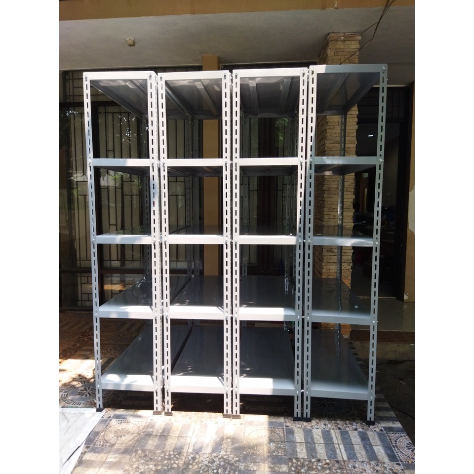 Jual Rak besi siku lubang berkualitas 100 x 40 x 200 cm 5 susun ...