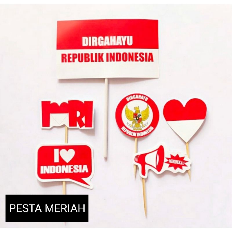 Jual CAKE TOPPER HUT RI / TOPPER TUMPENG DIRGAHAYU RI / HIASAN TUMPENG ...