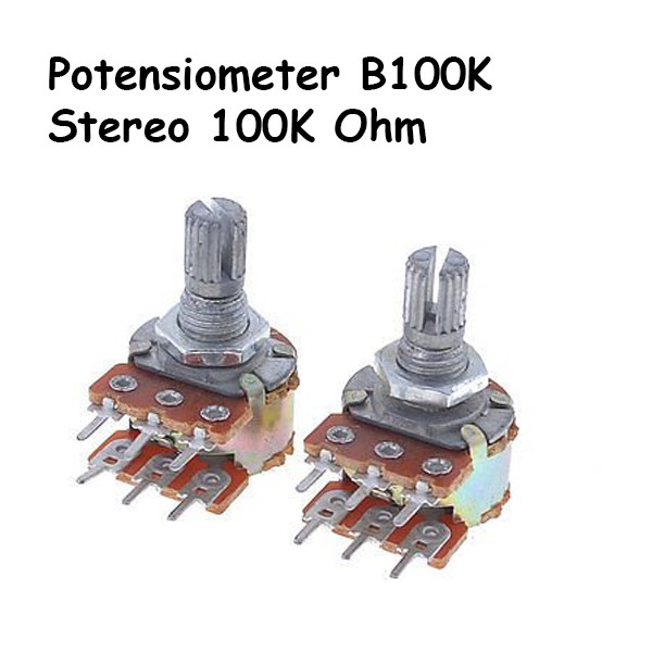 Jual Potensio Stereo 100k Ohm Potensiometer B100K Variable Resistor ...