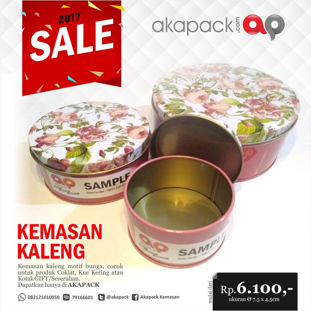 Jual Kaleng Bulat Bunga Pink Vintage Uk. 10x5 (dxt) isi 10pcs. Untuk ...