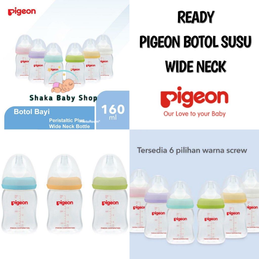 Jual Pigeon Botol Susu Wide Neck SofTouch Peristaltic Plus 160ml | Shopee Indonesia
