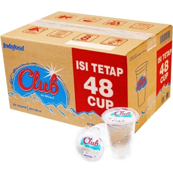 Jual Club Air Mineral Gelas 220 ml Dus (48 Cup) | Shopee Indonesia
