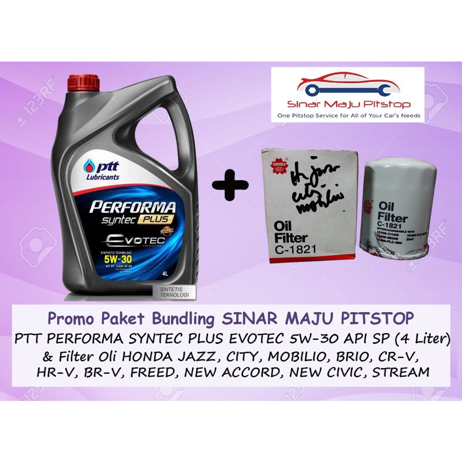 Jual Paket Bundling Oli PTT LUBRICANTS PERFORMA SYNTEC PLUS EVOTEC 5W-30 API SP Original Made In ...