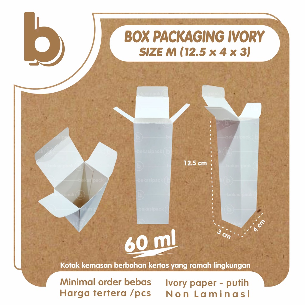 Jual Box Packaging Ivory Natural 12.5x4x3 I BPIN00258 | Shopee Indonesia