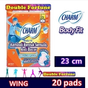 Jual CHARM BODY FIT EXTRA MAXI WINGS 23cm ISI 20 PADS PEMBALUT WANITA ...