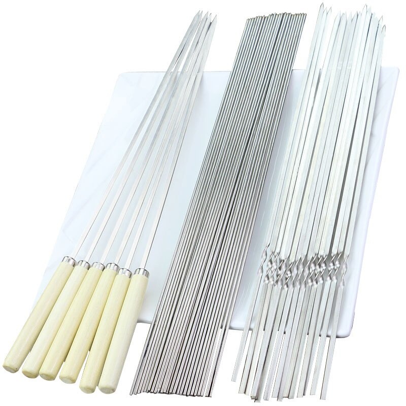 Jual Tusuk Sate Stainless Isi 50 - 100pcs Barbeque Reusable Cooking ...